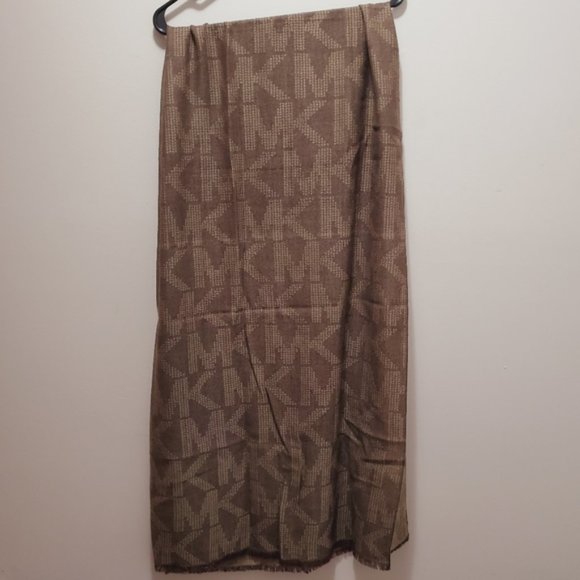 Michael Kors | Accessories | Signature Mk Allover Pattern Woven Scarf ...